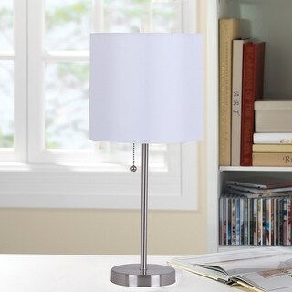 Porch & Den Dravus Steel 19-inch Stick Table Lamp - 8.75" x 8.75" x 19 ...
