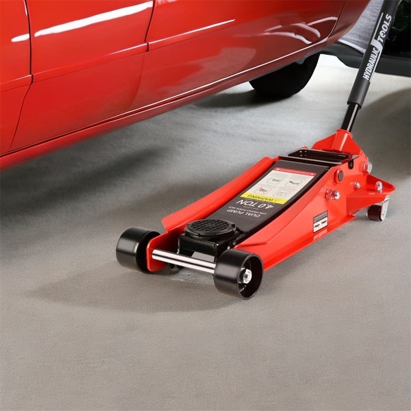 Floor Jack w/ Pistons Quick Lift Pump and Lifting Range 4" to 21" - N/A ...