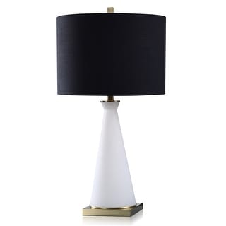 Dann Foley - Lifestyle Glass Table Lamp - Antique Brass - White Finish ...