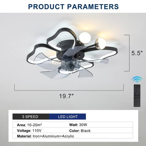 Butterfly Ceiling Fan with Remote and Light Dimmable - Bed Bath ...