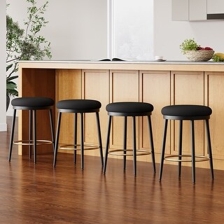 24.75'' Modern Counter Stools Set of 4,Black Counter Stools with iron ...