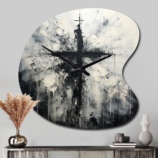 Minimalism Black And White Religious Cross - Christianity Wall Clocks ...