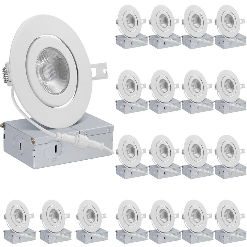 QPLUS 4 Inch Adjustable Eyeball Gimbal LED Recessed Light Canless, 10W ...
