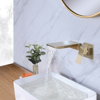 Square Wall Mount Single Handle Two Hole Waterfall Bathroom Faucet ...
