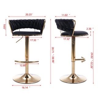 2 Pcs Ergonomics Velvet Swivel ar Stools Adjustable Dining Chair - Bed ...