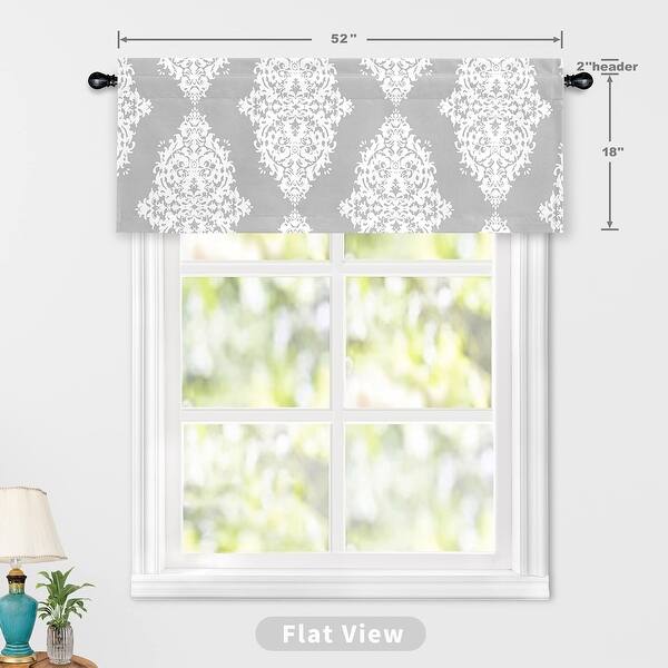 DriftAway Asher Medallion European Floral Window Curtain Valance - 52 ...