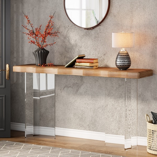 47 Inche Console Sofa Hall Table with Acrylic Legs for Entryway ...