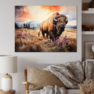 Designart "Native Art Path Of Bison Prairies" Native American Wall Art ...