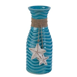 Small Blue Wave Ceramic Vase - Bed Bath & Beyond - 40349061
