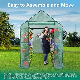 Walk-in Greenhouse Kit for Outdoors with Durable PE Cover and ...