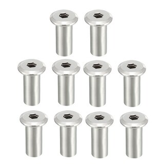 M8x20mm Rivet Hex Socket Head Screw Post Nickel Plated 10pcs - Silver ...