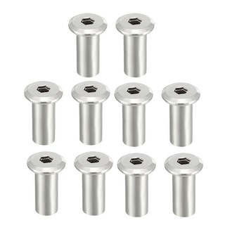 M8x22mm Rivet Hex Socket Head Screw Post Nickel Plated 10pcs - Silver ...