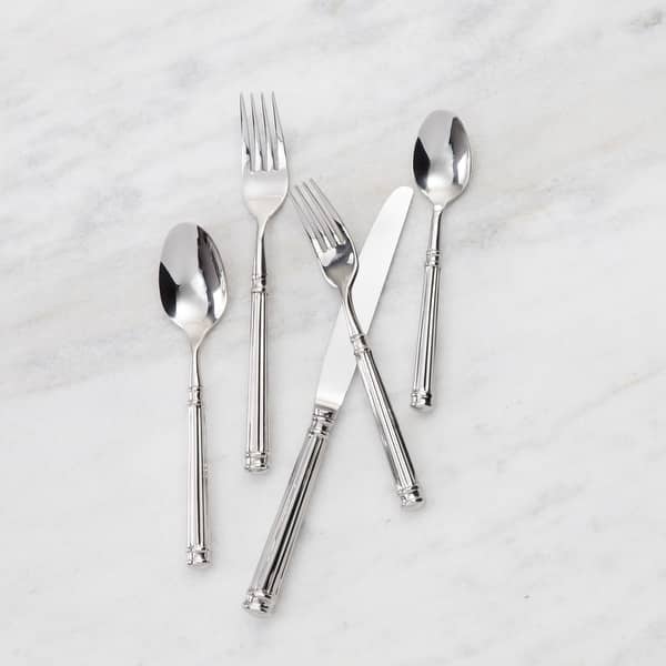Fortessa Nyssa 18/10 Stainless Steel Flatware - 20 Piece Set - Bed Bath ...