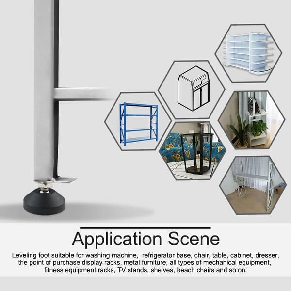 2Pcs M8x52mm Adjustable Threaded Pole Leveling Leveller Foot Furniture ...