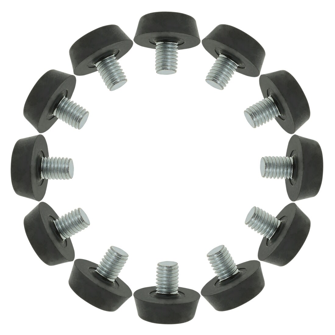 M6x25x30mm Screw on Furniture Adjustable Leveling Feet w T-nuts 12pcs - White - M6x0.98"x1.18 ...