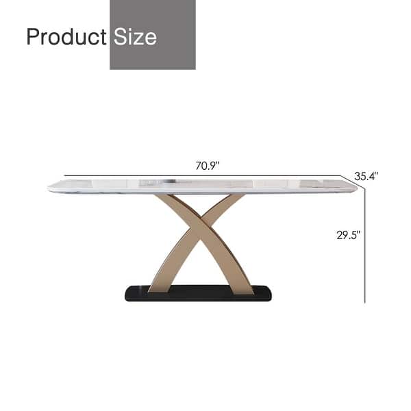 Contemporary White Rectangular Sintered Stone Dining Table Base Dinner ...
