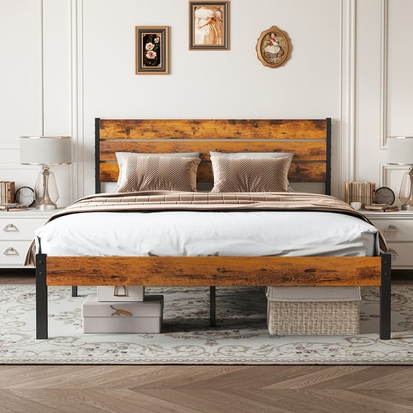 rustic metal bed frame