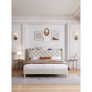 Queen Size Bed, Mesh Backboard Beautiful, With LED Lights, Cotton and ...