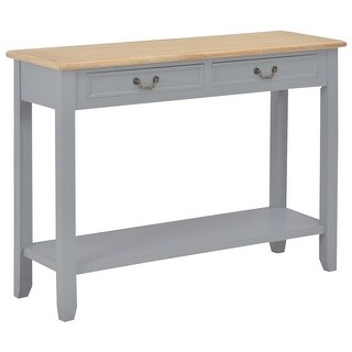Console Table Grey Wood, 3 Drawers, Open Shelves, Nightstand, Coffee ...
