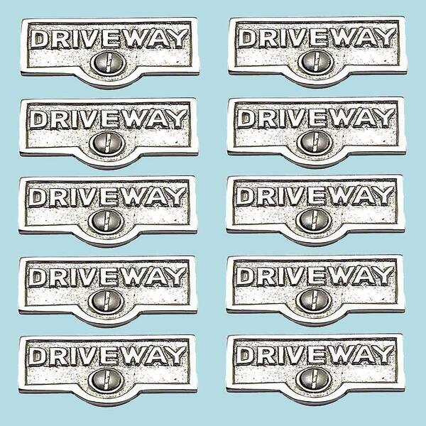 10 Switch Plate Tags DRIVEWAY Name Signs Labels Chrome Brass ...