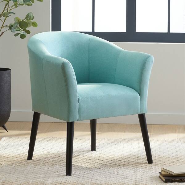 Mid-Century Modern Low Back Fabric Arm Chair with Tapered Legs Blue ...
