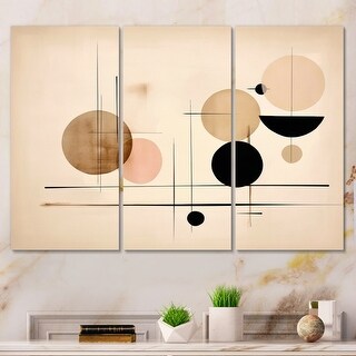 Designart "Beige Geometry In Motion X" Abstract Shapes Canvas Prints ...