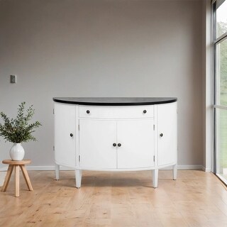 Curved Storage Cabinet with Adjustable Shelves, 4 Doors and 1 Drawer ...