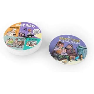 Funny Party Coaster - Round Humorouse Coasters- 25 Count Coaster Pack ...