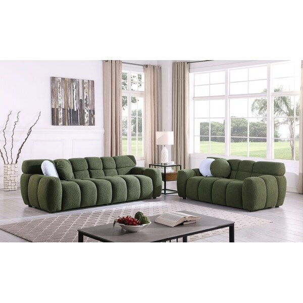 Living Room Sectional Sofa Sets 2pcs Boucle Recliner Sofa Marshmallow Sofa Olive Green Lounger with Pillows 2 pcs Bed Bath Beyond 40362622