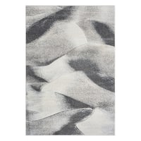 Fresco Collection Dark Grey Abstract Area Rug - On Sale - Bed Bath ...