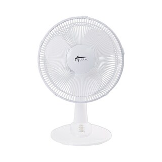 12" 3-Speed Oscillating Desk Fan, Plastic, White - Bed Bath & Beyond ...