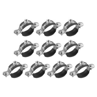 M6 Rigid Pipe Strap Clamps, Pipe Bracket Tube Clips Carbon Steel 48Pcs ...