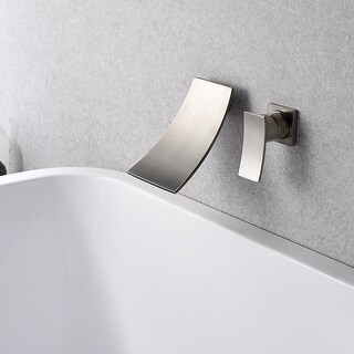 SUMERAIN Brushed Nickel Wall Mount Tub Filler,Waterfall Tub Spout for ...