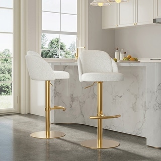 Joseph Modern Adjustable Swivel Counter Bar Stools with Back and Arched ...