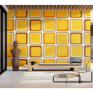 Premium Peel & Stick Wall Mural - Retro Squares Pattern - Bed Bath ...