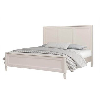 Alta Queen Size Bed, Classic French Design, White Solid Wood Frame ...