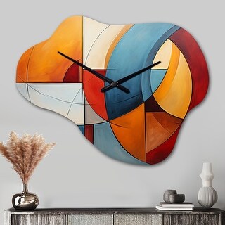 Designart - Cubism Geometric Form I - Cubism Large Wall Clock in ...