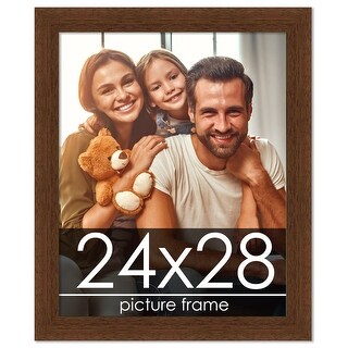 24x28 Traditional Walnut Complete Wood Picture Frame with UV Acrylic ...