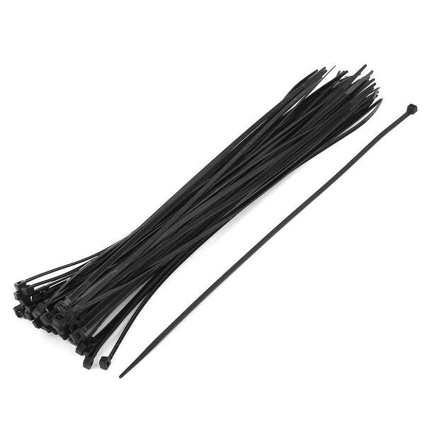 49pcs 300mmx4mm Black Nylon Self Lock Packing Cable Tie Wire Organizer ...