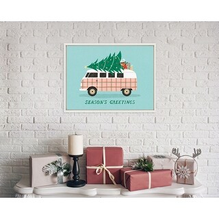 Kate and Laurel Sylvie TG Xmas Van Framed Canvas by Tania Garcia - Bed ...