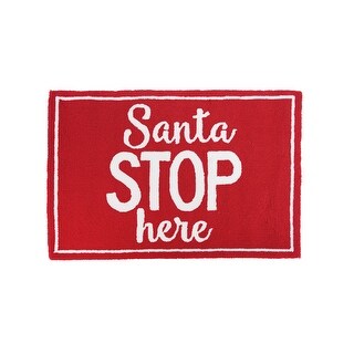 Santa Stop Here Typography Rug - 2'x3' - Bed Bath & Beyond - 36525792