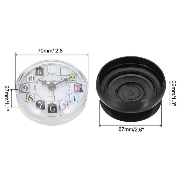 Waterproof Shower Clock Mini Bathroom Mirror Wall Clocks w Suction Cup ...