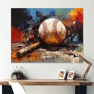 Designart "Baseball Collage II" Sports Canvas Wall Art - Bed Bath ...