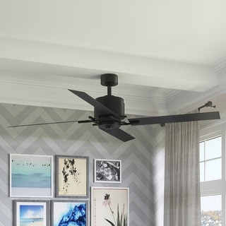 Luxury Urban Loft Indoor Ceiling Fan, 15.4"H x 56"W, with Industrial ...