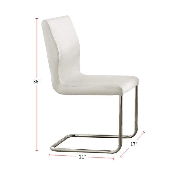 Set of 2 Side Chairs with L-Shape Leg in White Finish - Bed Bath ...