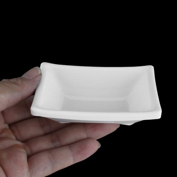 Plastic Rectangle Shape Sushi Soy Sauce Dipping Dish Plate White - 3.3 ...