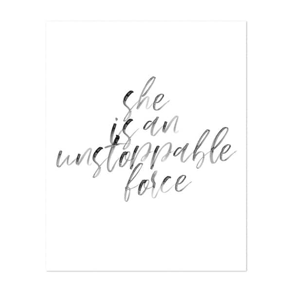 She Is An Unstoppable Force Watercolor Script Modern Art Print/Poster ...