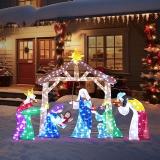 5FT Lighted 2D Nativity Scene Outdoor Christmas Decoration - Bed Bath ...