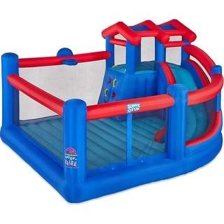 Sunny & Fun Hoop & Slide Bounce House, Bouncy House for Kids with Slide ...