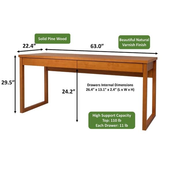 Memomad Duna Home Office Solid Wood Desk with Drawers - Bed Bath ...